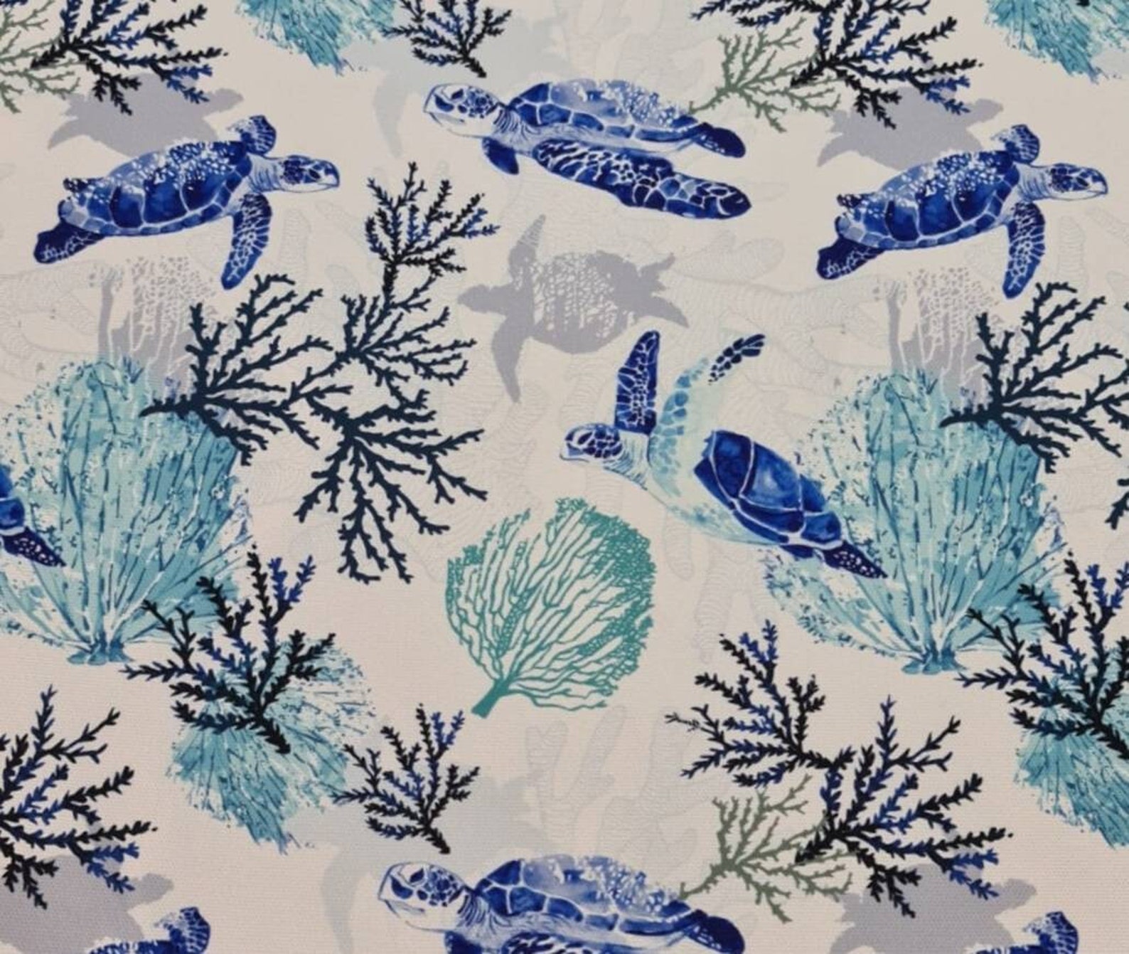 Sea Turtle Fabric Ocean Nautical Underwater Marine Fabric - Etsy