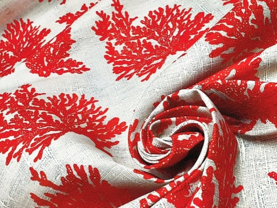 Ocean Fabric by Yard Coral Reef Print Nautical Upholstery - Etsy