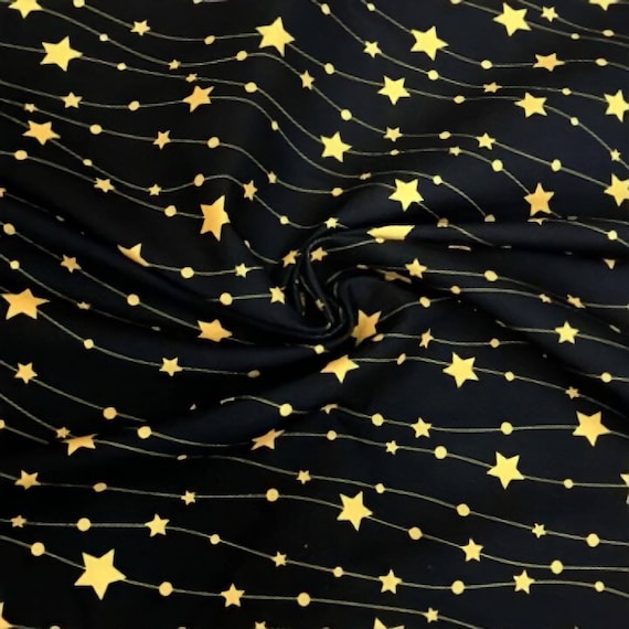Gold Stars on Black Upholstery Fabric Christmas Fabric by the - Etsy