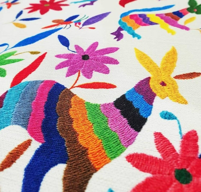 Mexican Otomi Print Upholstery Fabric, Boho Fabric for Curtain ...