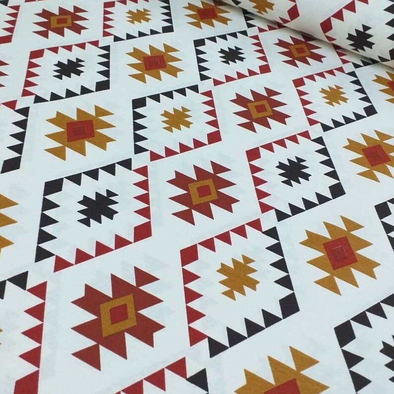 Tribal Aztec Native American Upholstery Fabric Boho Fabric By Etsy