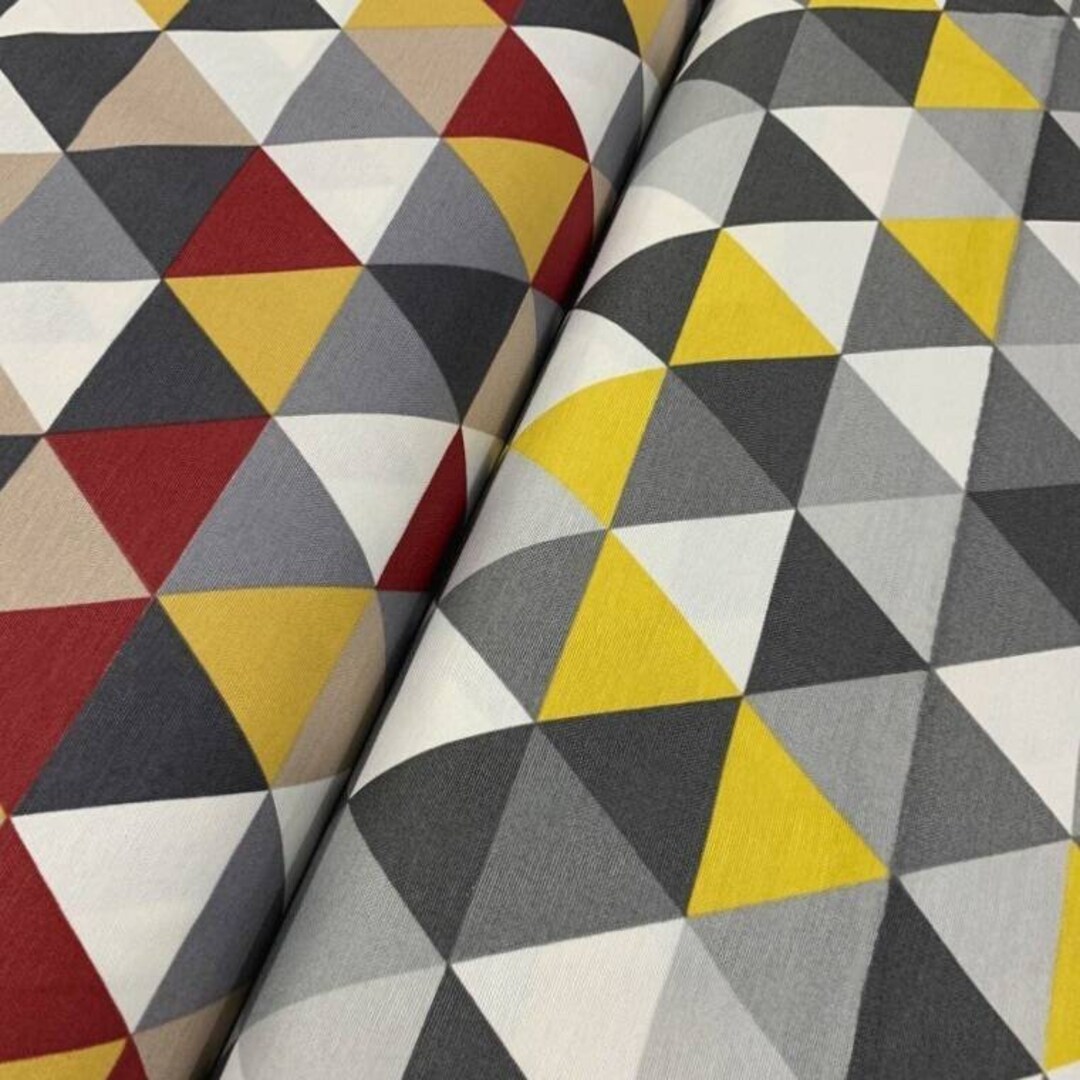 Triangles Upholstery Fabric by the Yard Geometric Fabric - Etsy