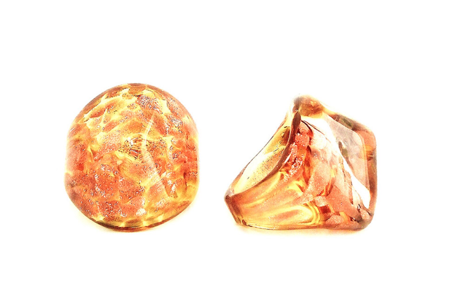 Murano Glass Ring golden Dazzle Pyramid by I Love Murano - Etsy