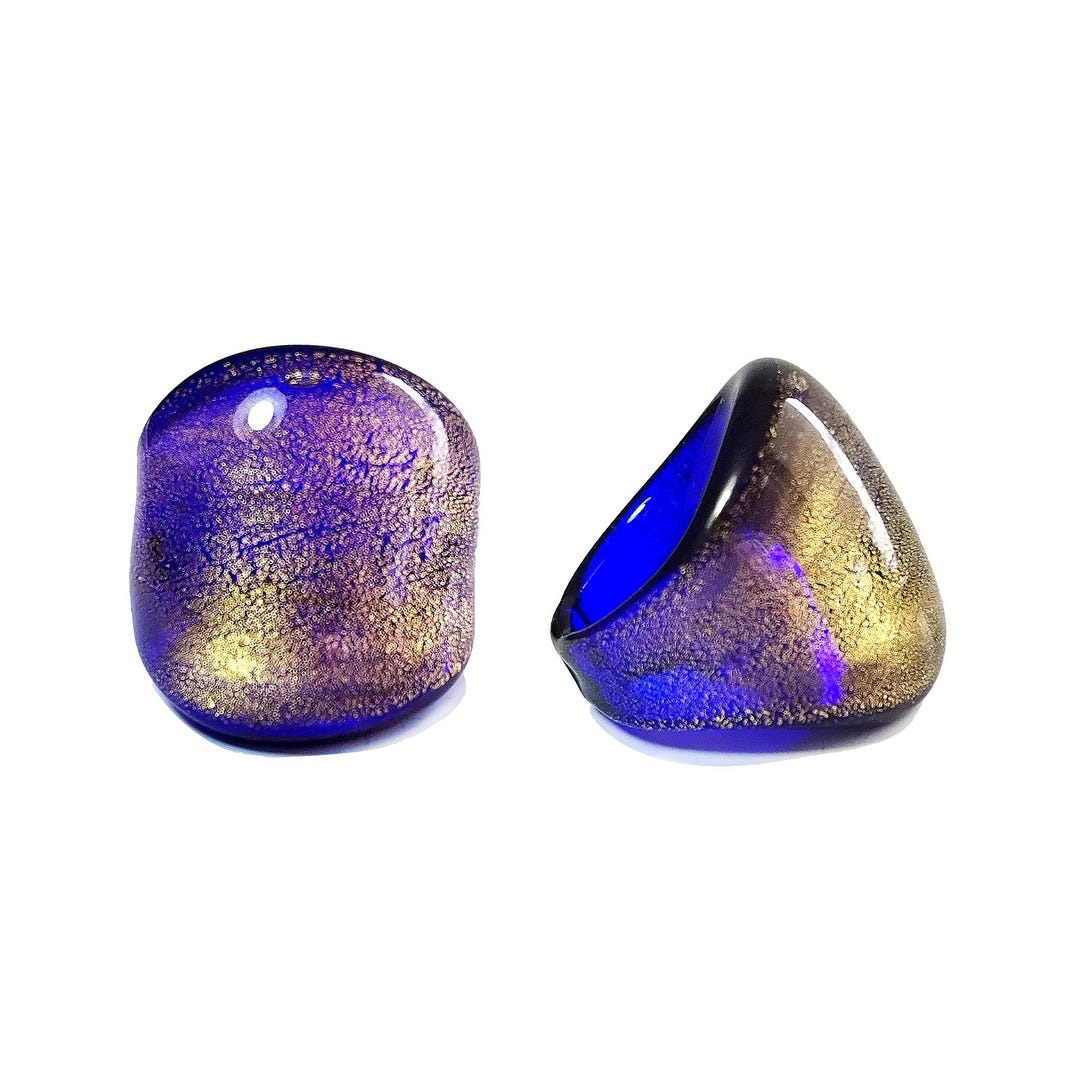 Murano Glass Ring 'blue Lapis Dome' by I Love Murano, Murano Glass Ring ...