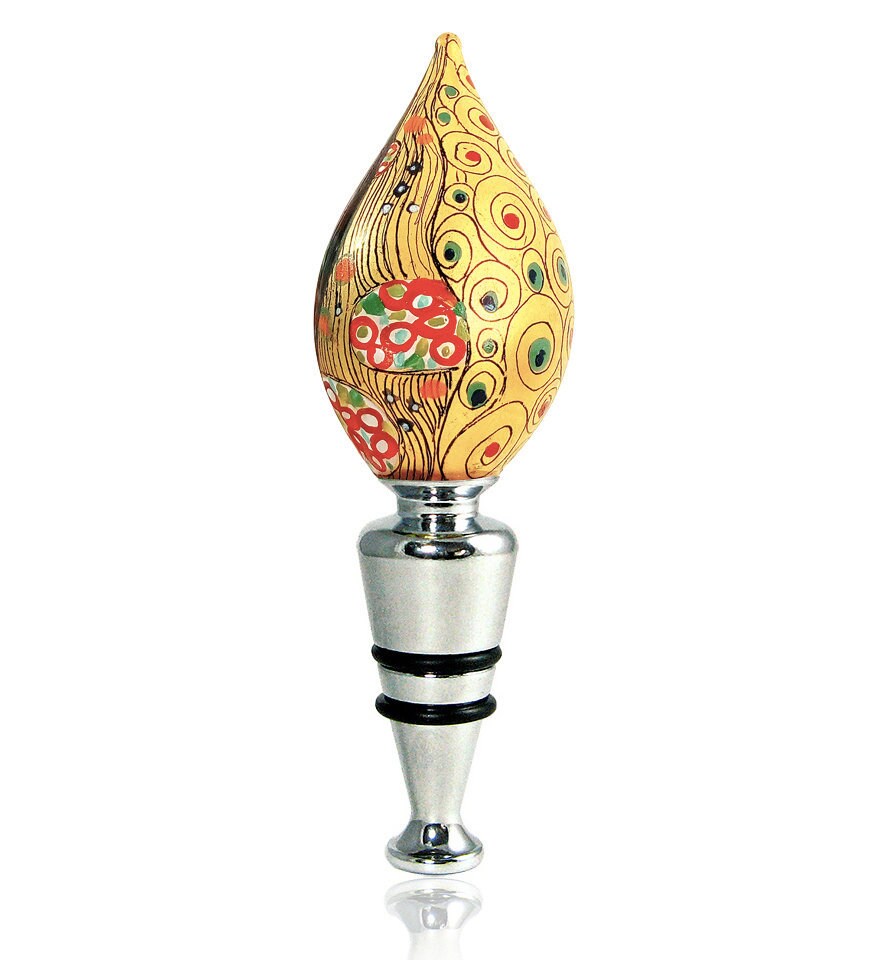 Bottle Stopper Murano Blown Glass Wine Stopper Hand-painted with Gustaf ...