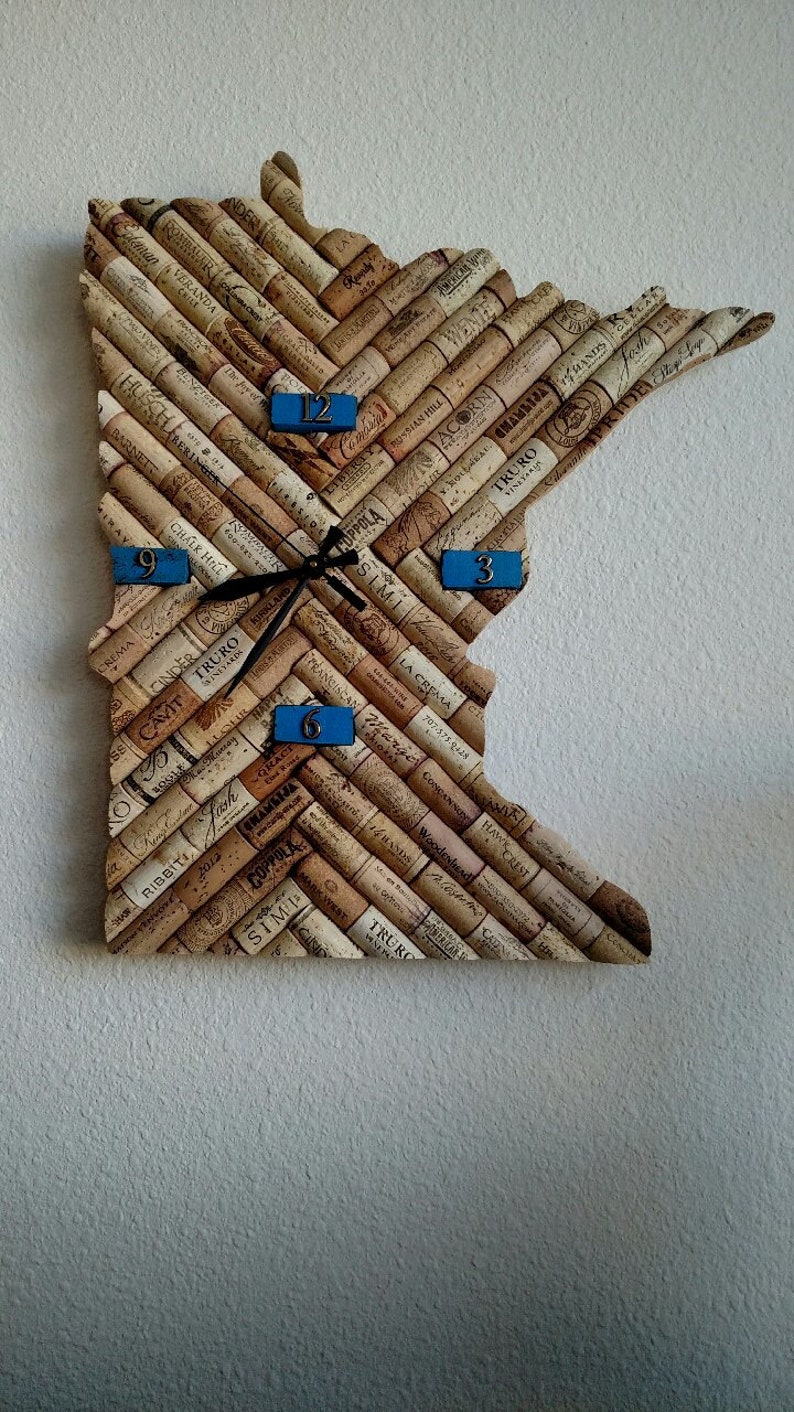 Minnesota Wine Cork State Map Clock - Etsy