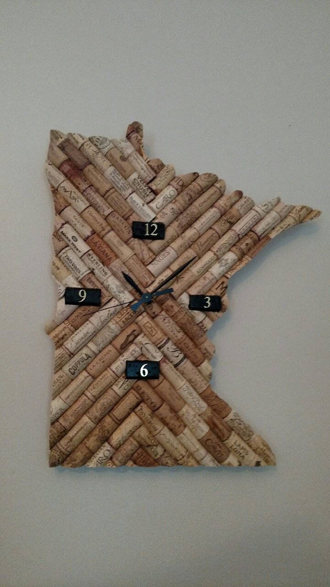Minnesota Wine Cork State Map Clock - Etsy