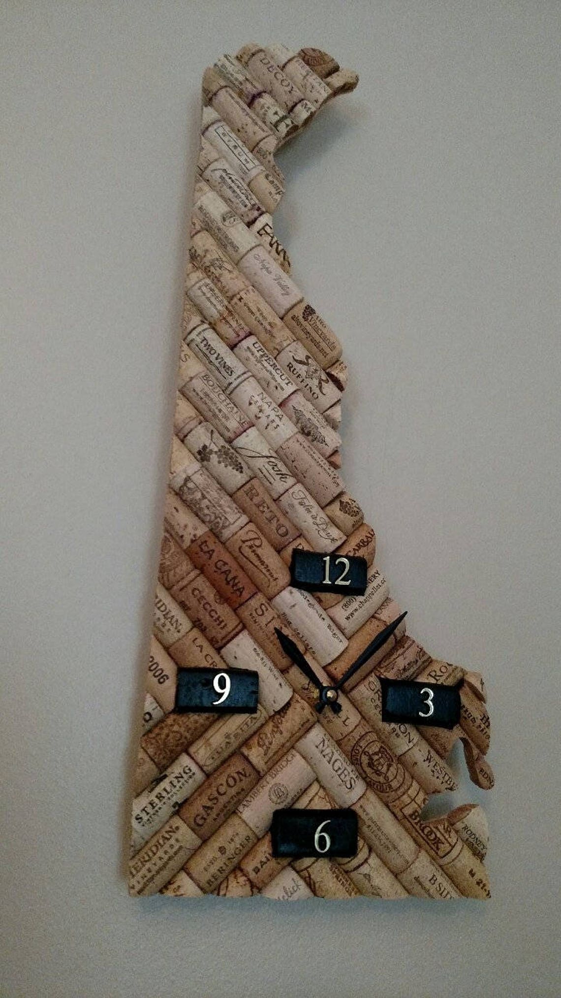 Delaware Wine Cork State Map Clock - Etsy