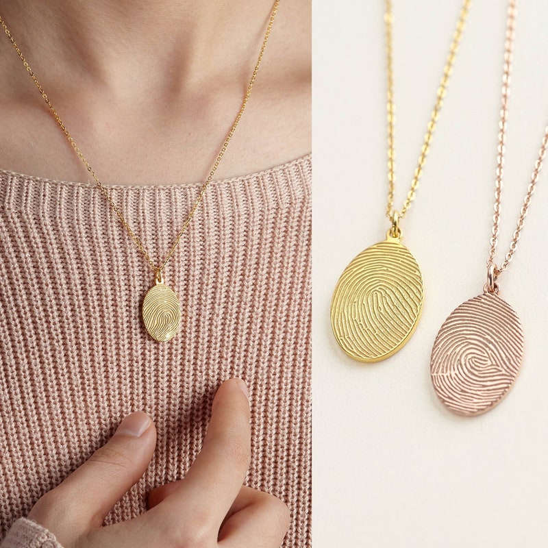 Thumbprint Necklace - Etsy