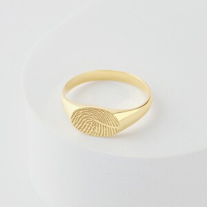 Fingerprint Signet Ring, Thumbprint Ring, Jewelry, Loss of Mom Gift ...