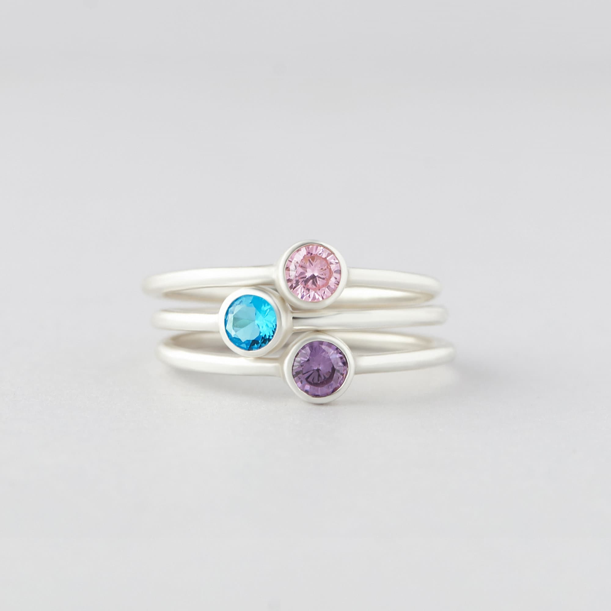 Stacking Rings Birthstones Stackable Mom Rings Birthstone | Etsy