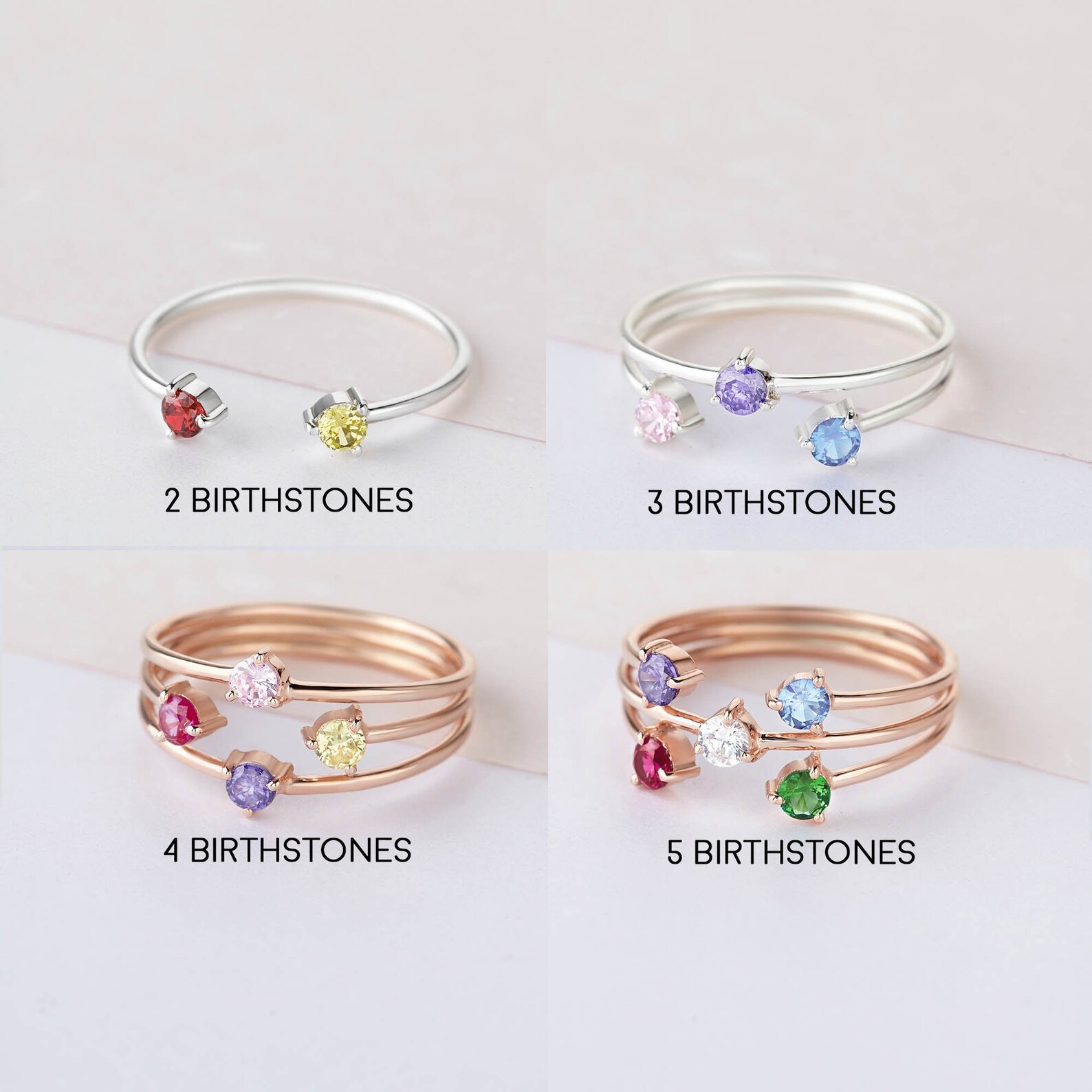 Family Birthstones Ring Family Birthstones Jewelry - Etsy