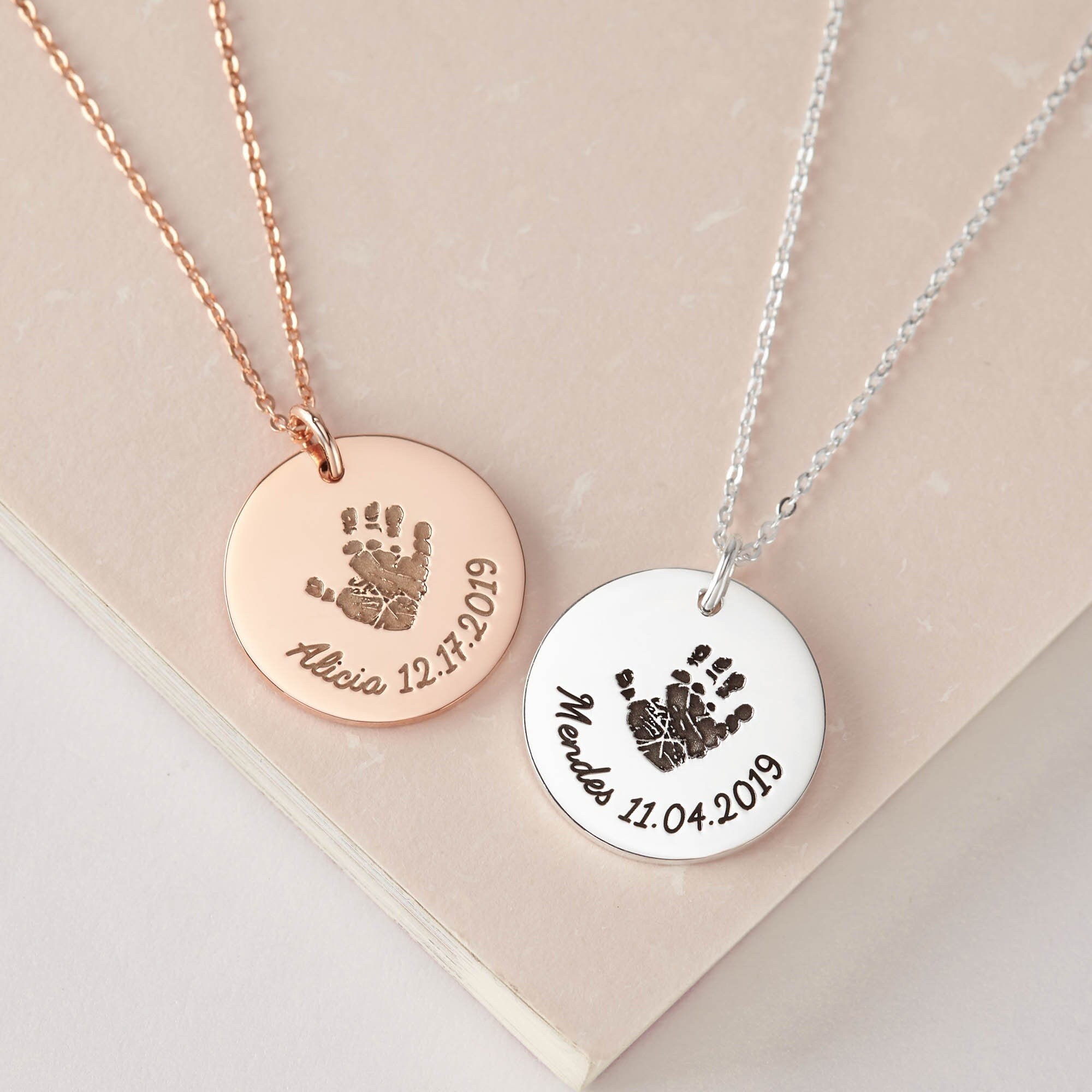 Fingerprint Necklace Thumbprint Necklace Finger Print | Etsy