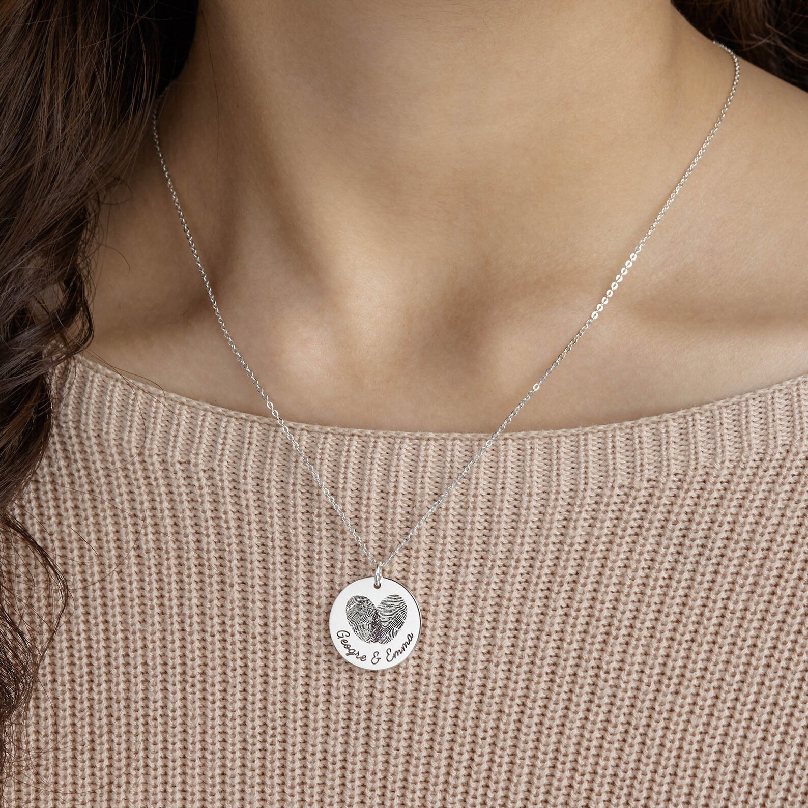 Fingerprint Necklace Thumbprint Necklace Finger Print | Etsy