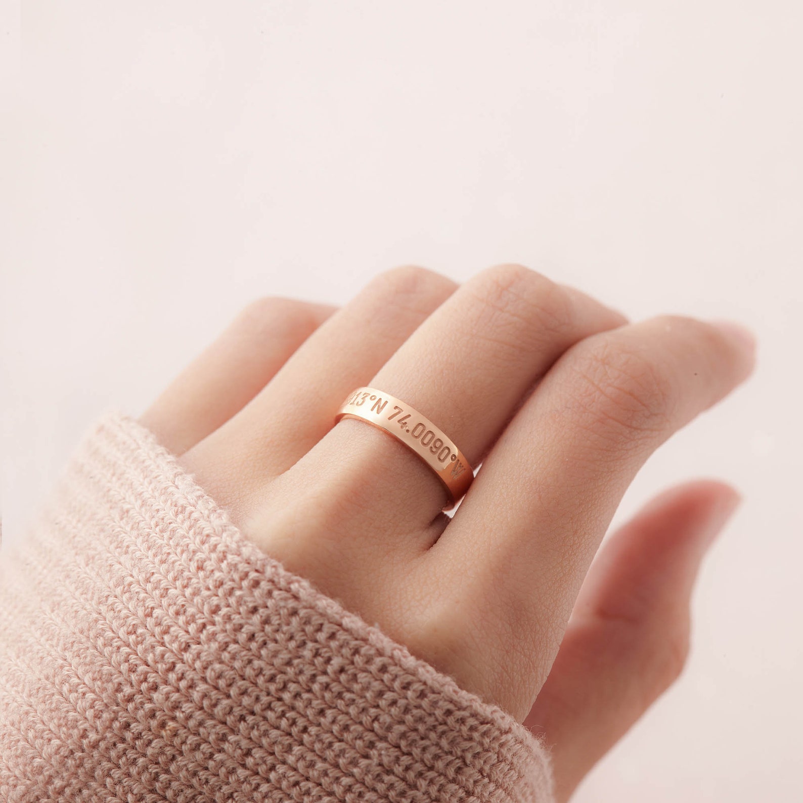 Ring With Coordinates Anniversary Ring Coordinate Jewelry | Etsy