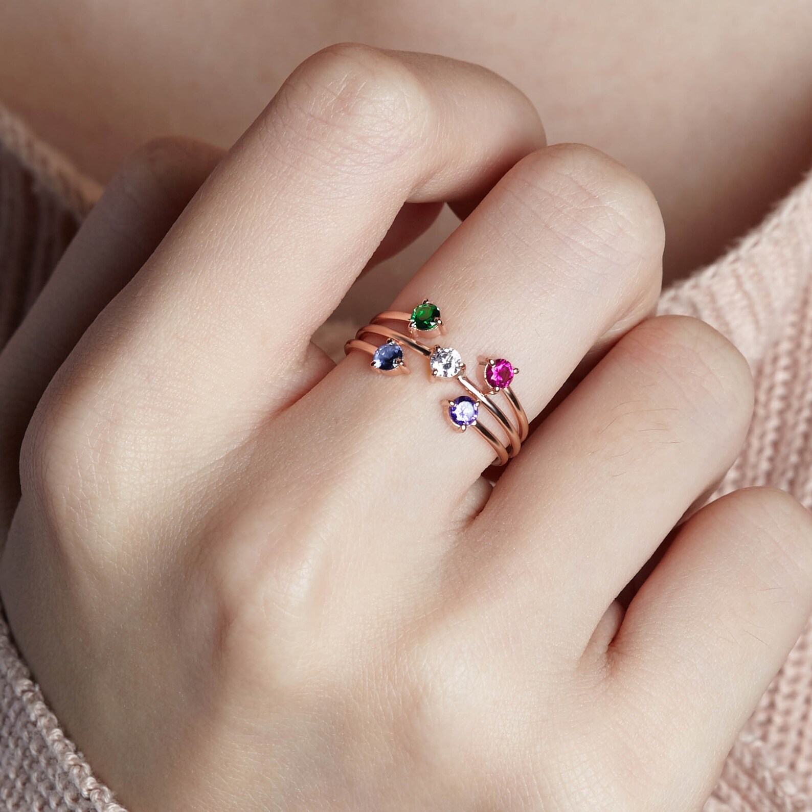 Family Birthstones Ring Family Birthstones Jewelry | Etsy