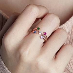 Family Birthstones Ring, Family Birthstones Jewelry, Mothers Day Gift ...