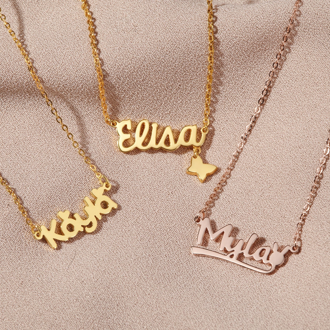 Baby Name Necklace, Kid Jewelry, Tween Gifts, Gift for Kids, Child ...
