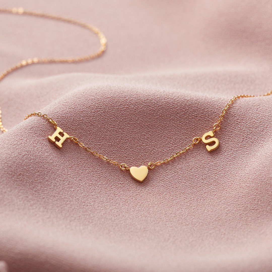 Dainty Initial Necklace, Spaced Letter Necklace, Mothers Day Gift for ...