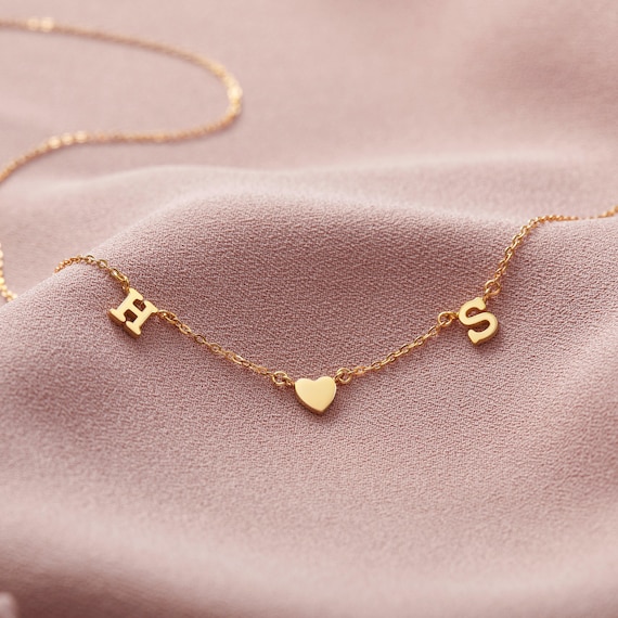 Dainty Initial Necklace Spaced Letter Necklace Personalized - Etsy
