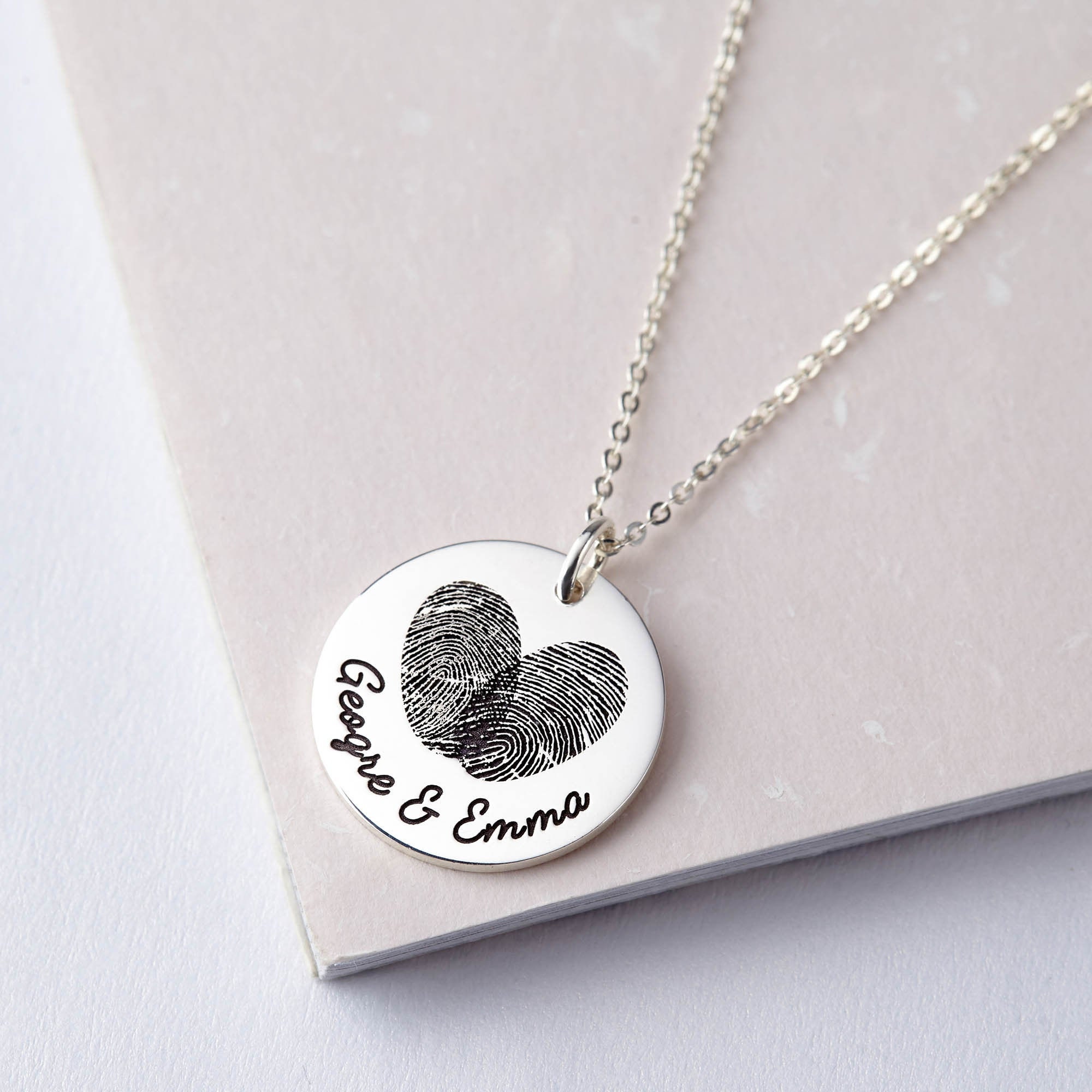 Fingerprint Necklace Thumbprint Necklace Finger Print | Etsy