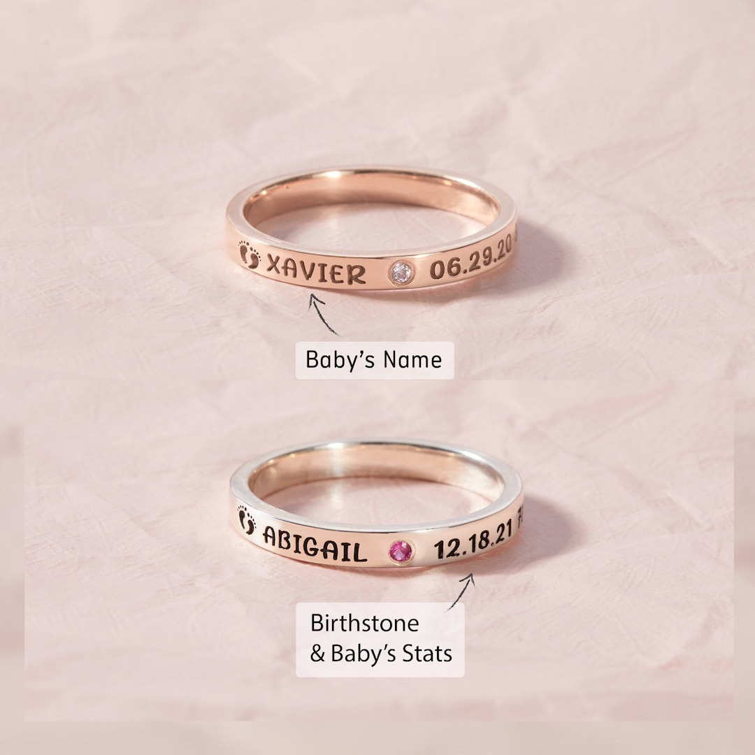 Personalized New Mom Gift, New Mom Ring, New Mom Jewelry, Baby Name ...
