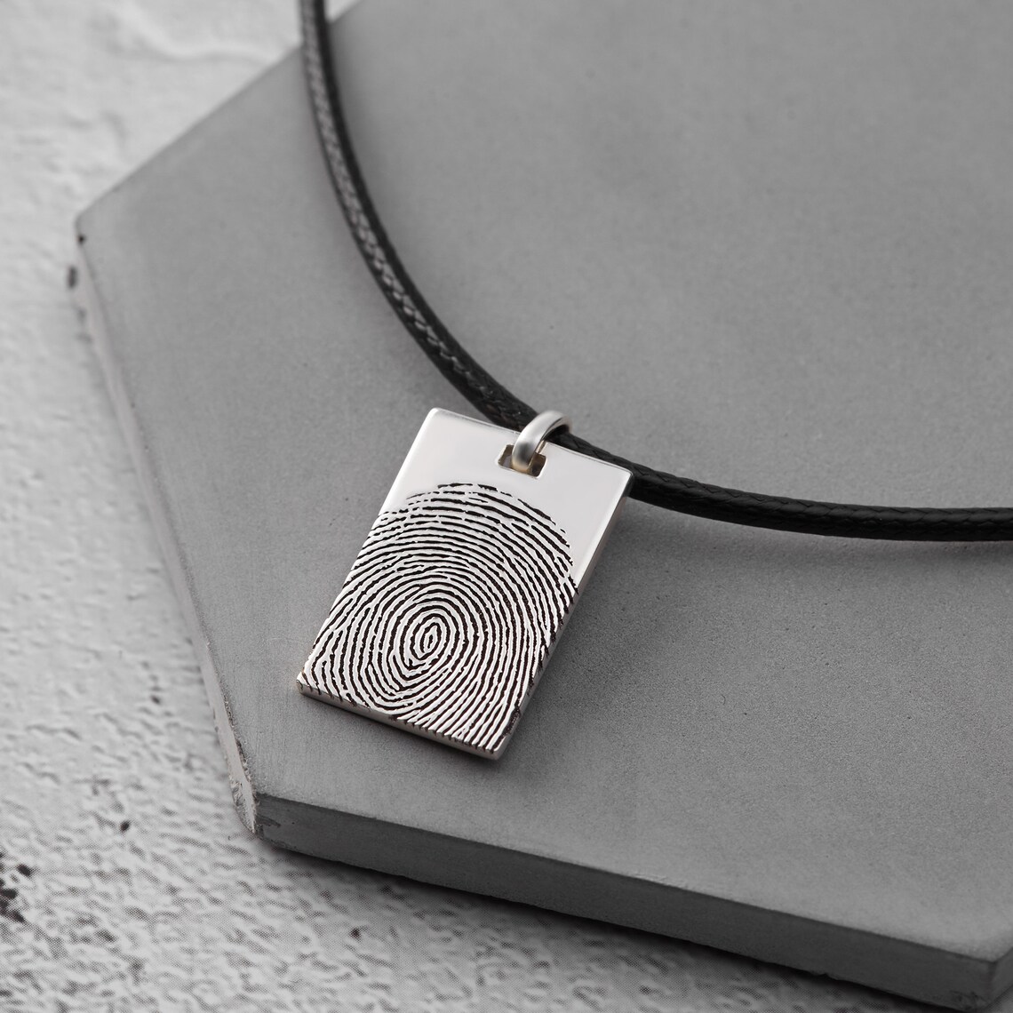 Fingerprint Necklace Men Thumbprint Jewelry Bereavement - Etsy