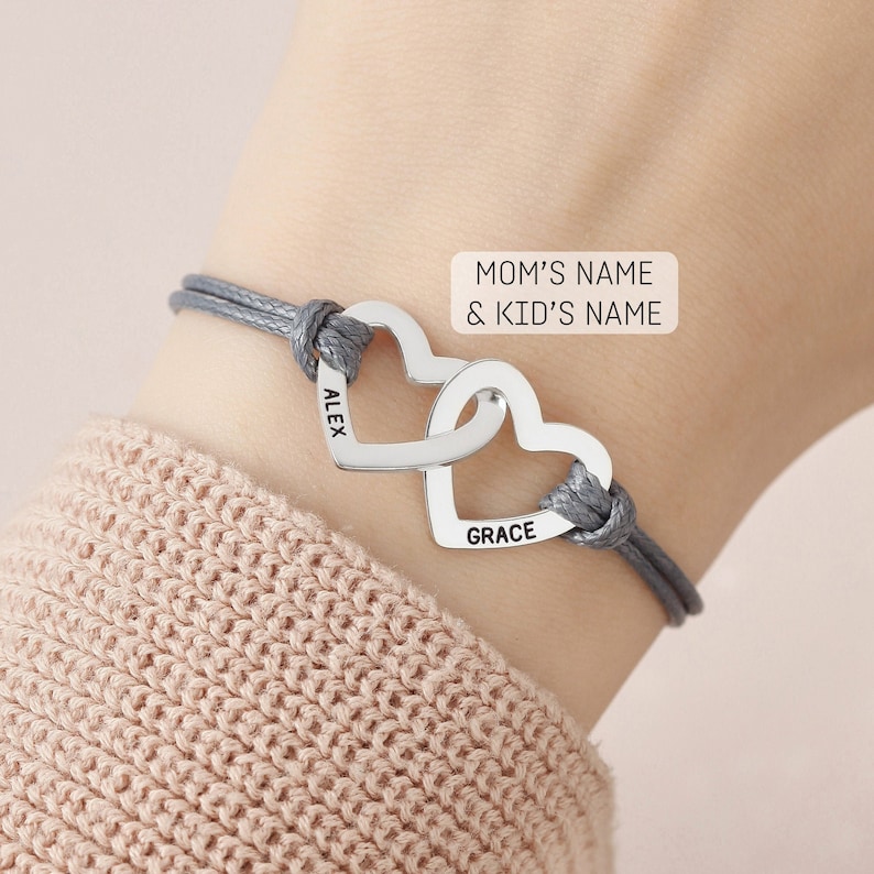 New Mom Bracelet Mom Bracelet Mom Jewelry Heart Name - Etsy