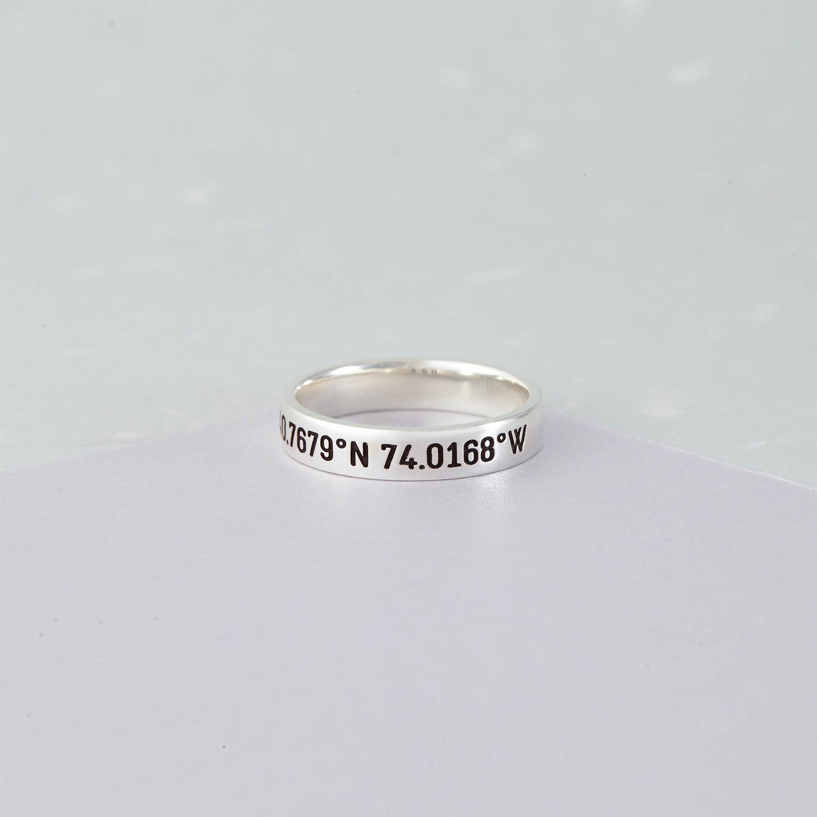 Ring With Coordinates Anniversary Ring Coordinate Jewelry | Etsy