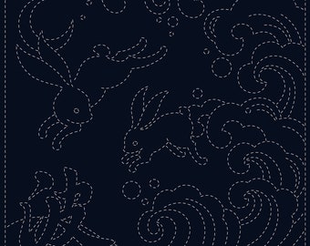 Sashiko Cloth hanabi Hand Printed With Water Soluble | Etsy