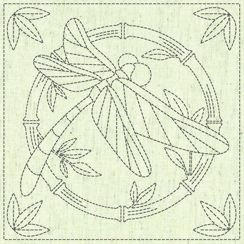 Sashiko Cloth summertime Hand Printed With Water Soluble Ink - Etsy