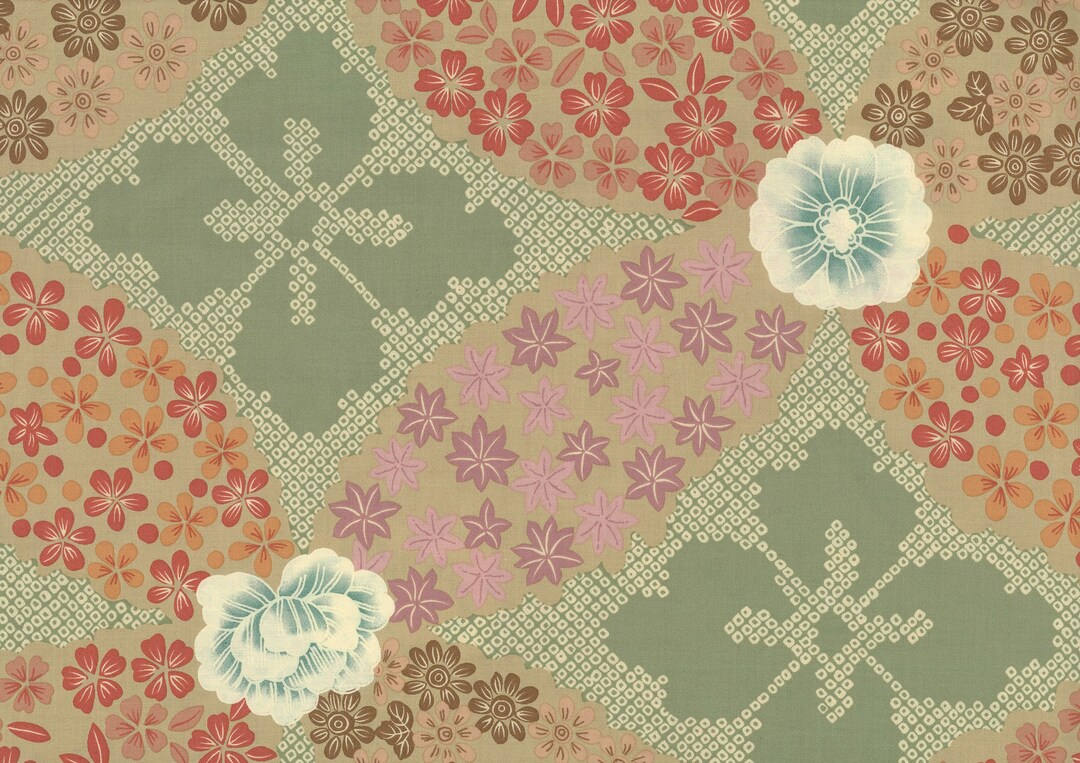 Naomi Collection - Traditional Japanese Pattern - 100% Cotton - 110cm ...