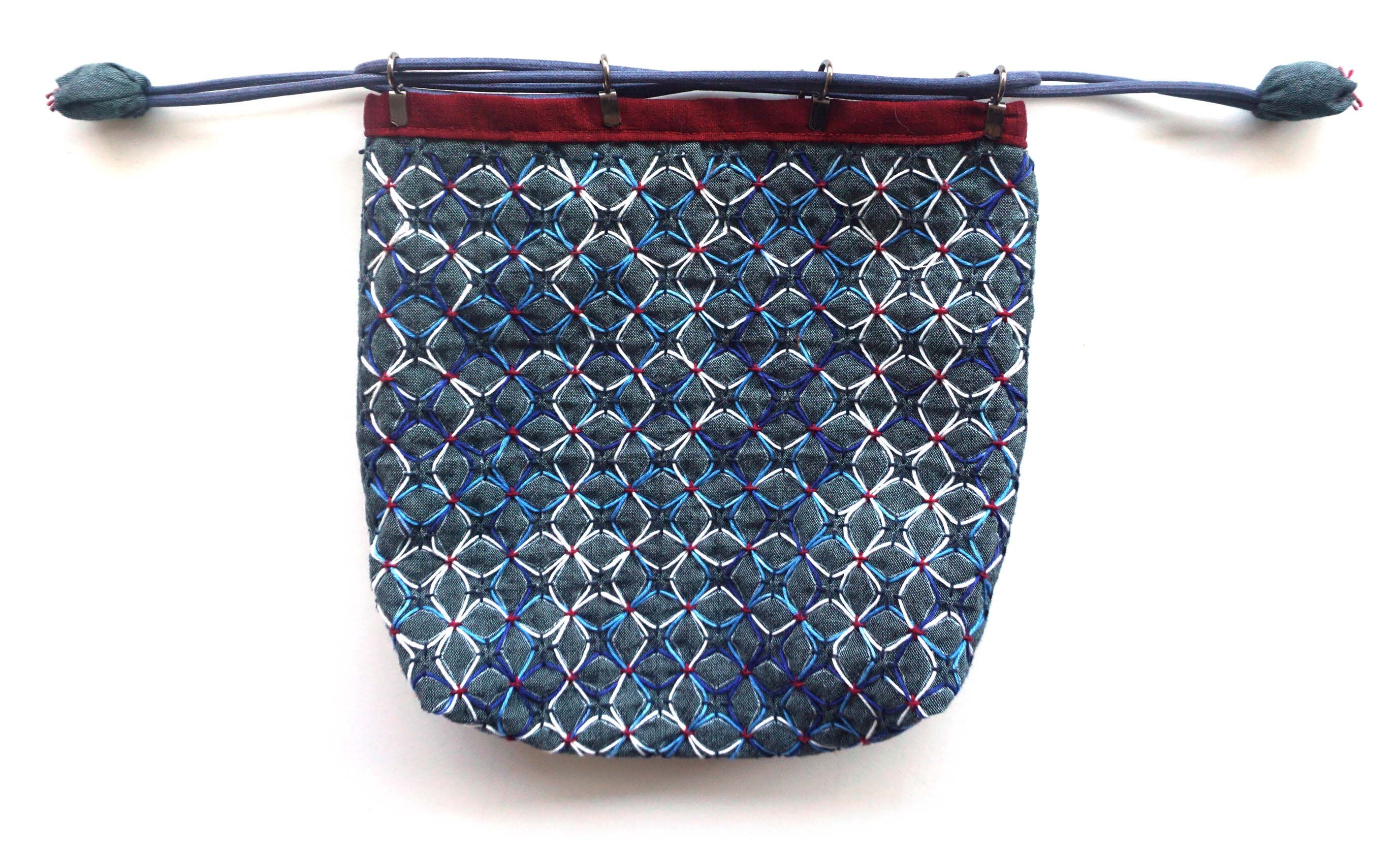 Drawstring Bag With Koki Kit Hydrangea Weaving Sashiko - Etsy Australia