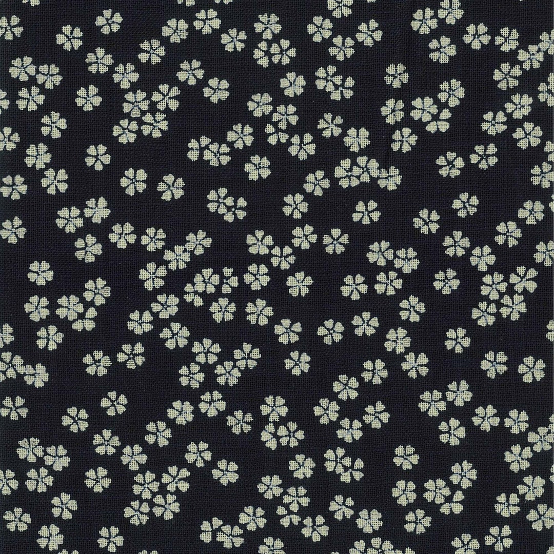 Printed Indigo Fabric - Traditional Japanese Pattern #1 - 100% Cotton ...