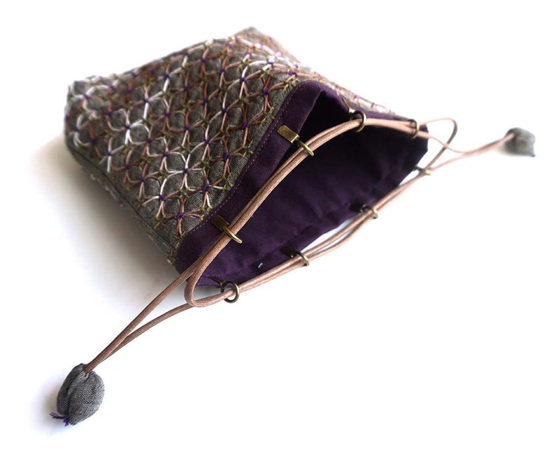 Drawstring Bag With Koki Kit - Hydrangea Weaving Sashiko (kuguri-zashi ...
