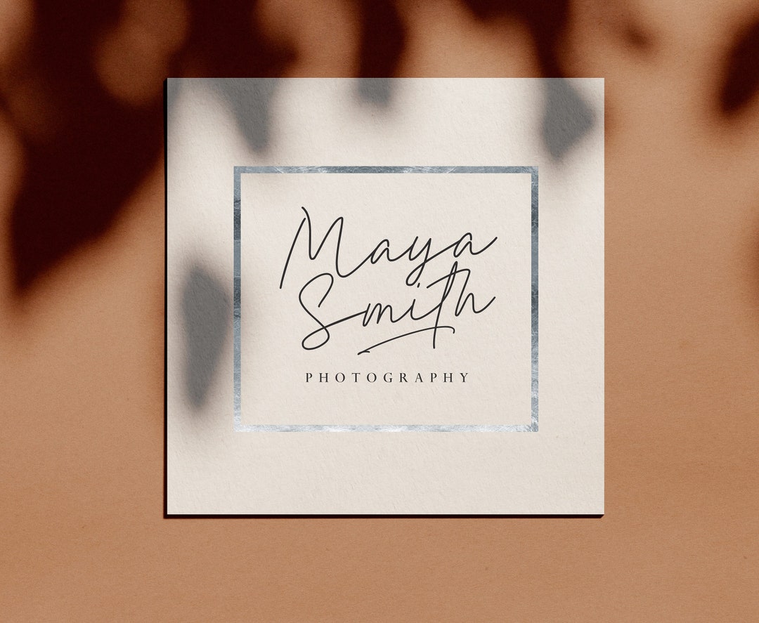 Silver Frame Logo Premade Logo Calligraphy Logo Design Watermark ...