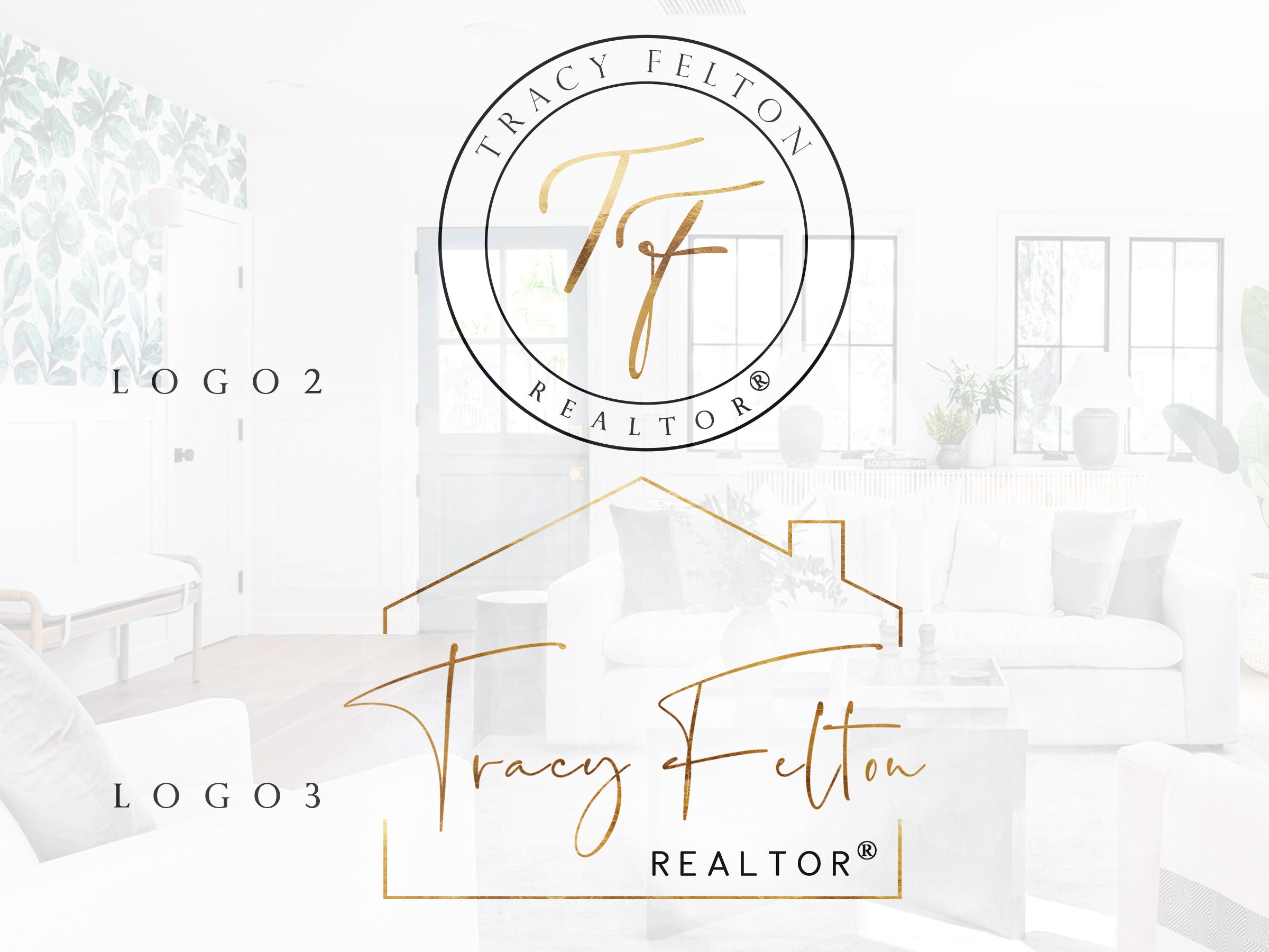 Real Estate Agent Logo Premade Logo Branding Kit Logo Gold House Logo ...