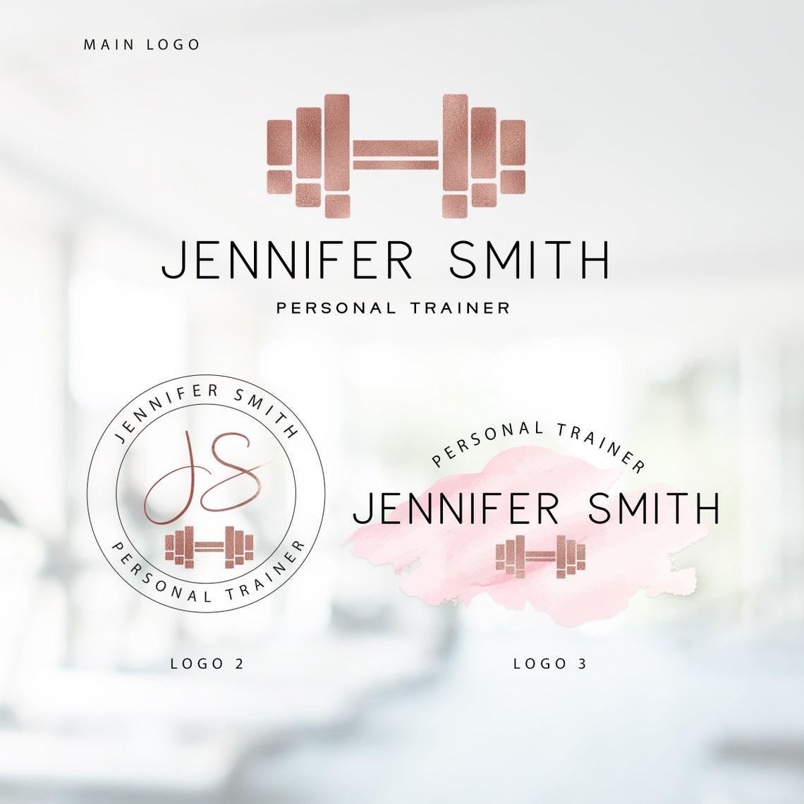 Dumbbell Logo and Watermark Fitness Logo Sport Trainer Logo Instructor ...