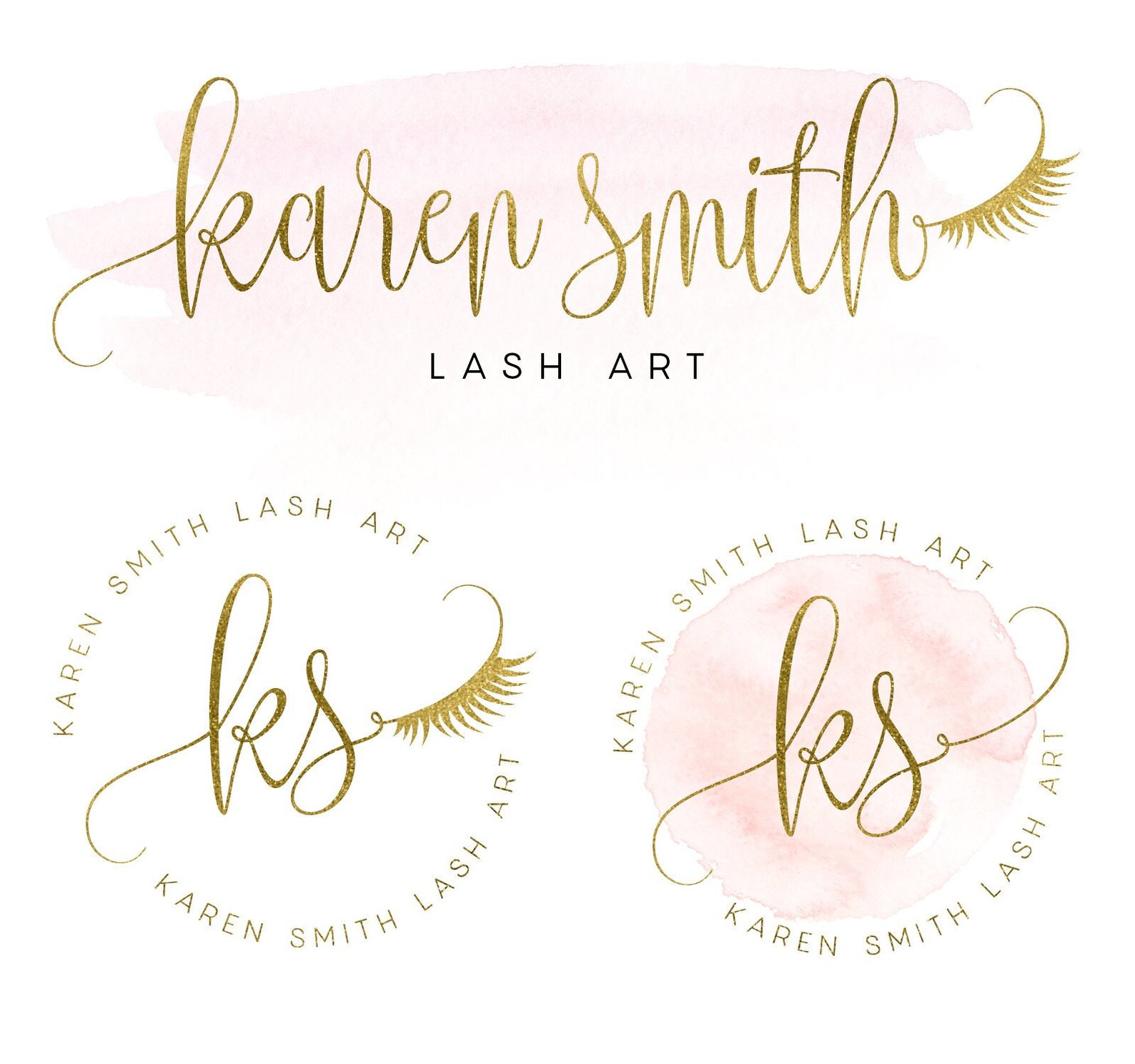 Lash Logo Watercolor Premade Logo Calligraphy Logo Design - Etsy