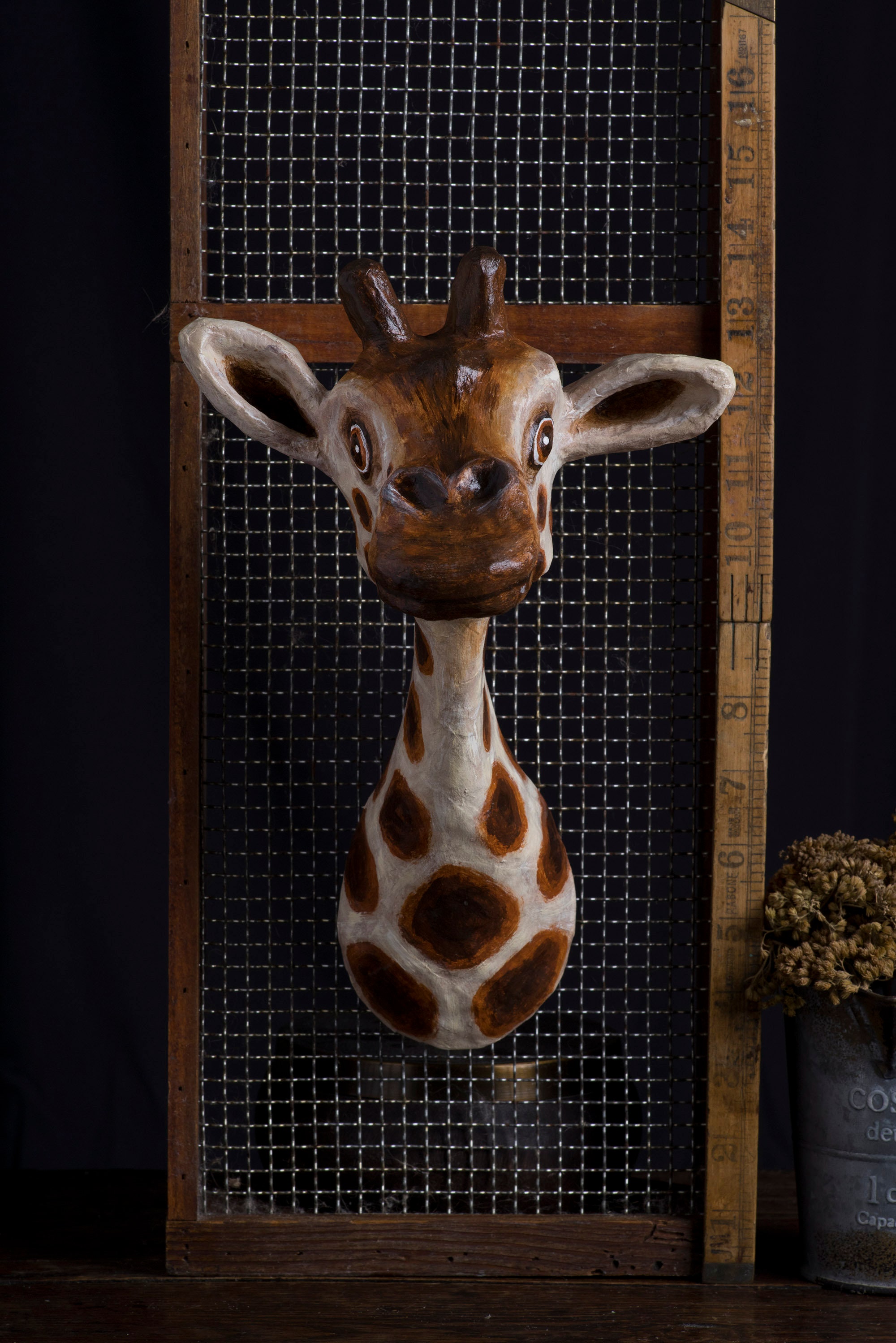 Paper Mache, Giraffe, Head Wall Mount, Home Decor, Animal Head, Wall ...