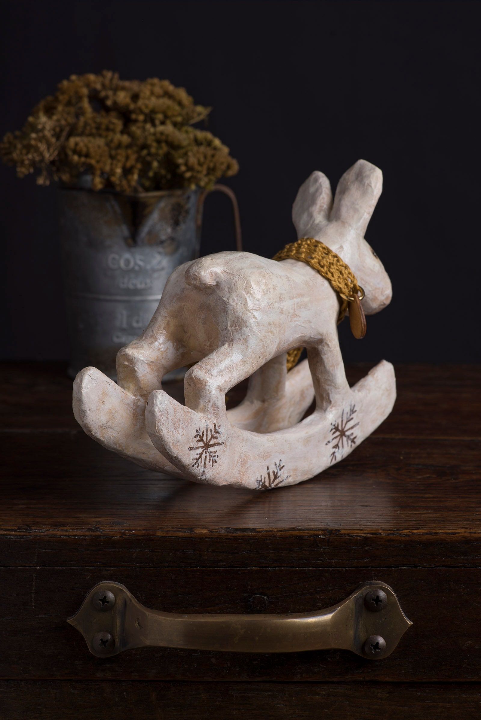 Paper Mache, Rabbit, Rocking Rabbit, Leather, Animal, Ornament - Etsy