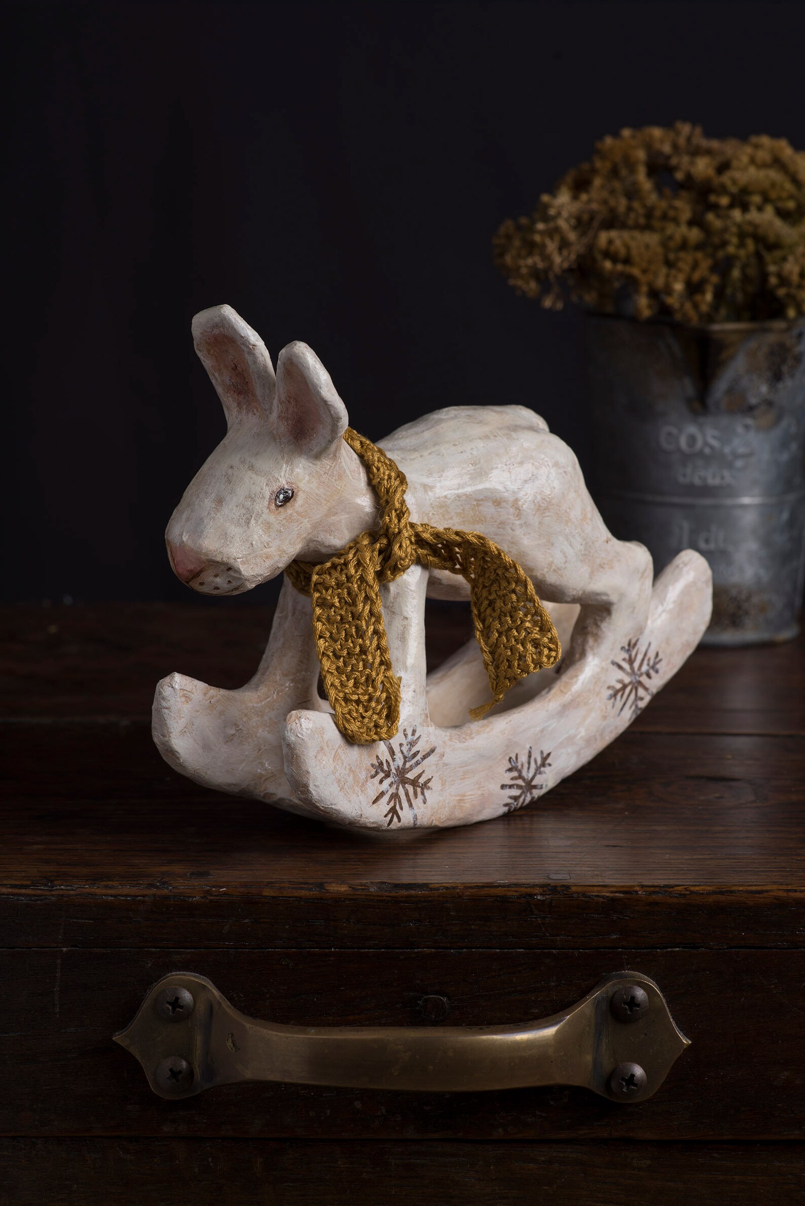 Paper Mache, Rabbit, Rocking Rabbit, Leather, Animal, Ornament - Etsy