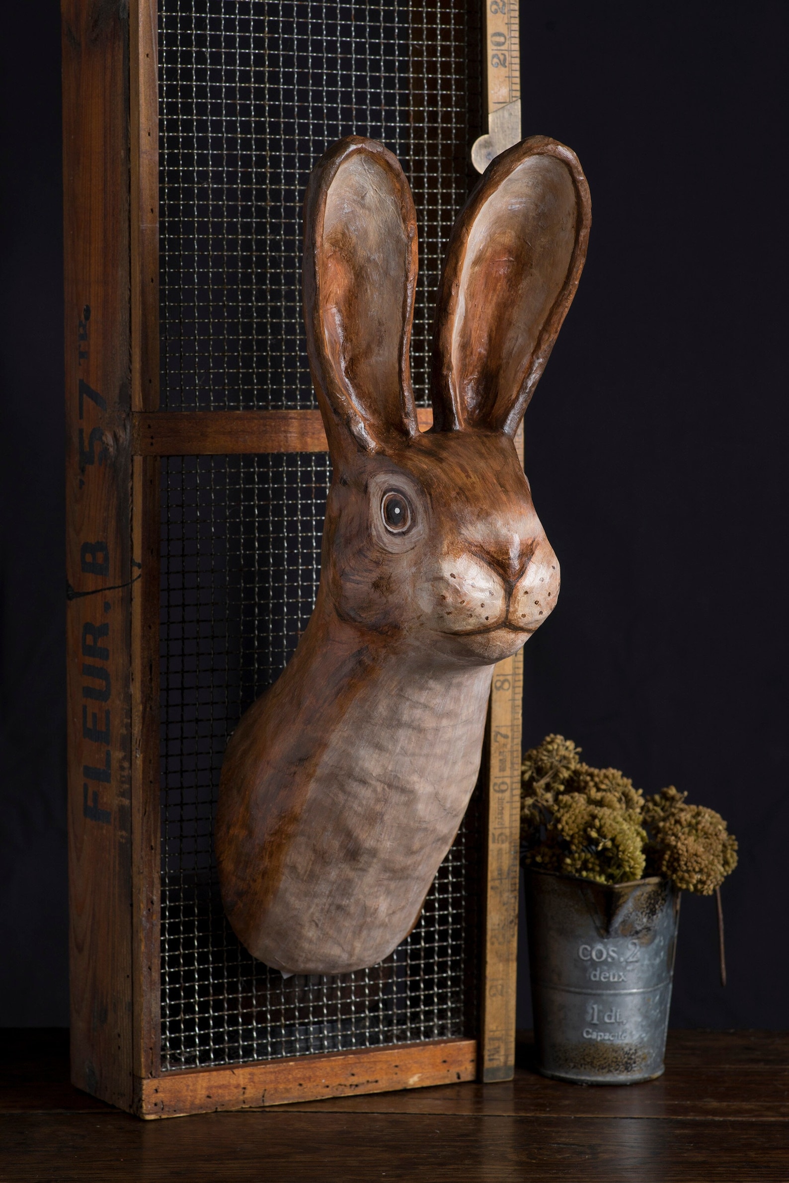 Paper Mache Rabbit Head Wall Mount Home Decor Animal Head - Etsy