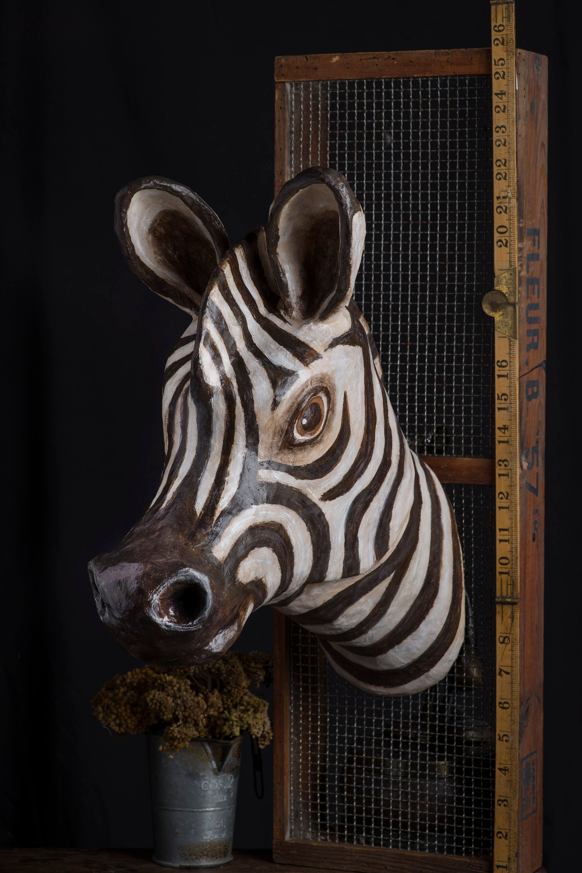 Paper Mache, Zebra, Head Wall Mount, Home Decor, Animal Head, Wall ...