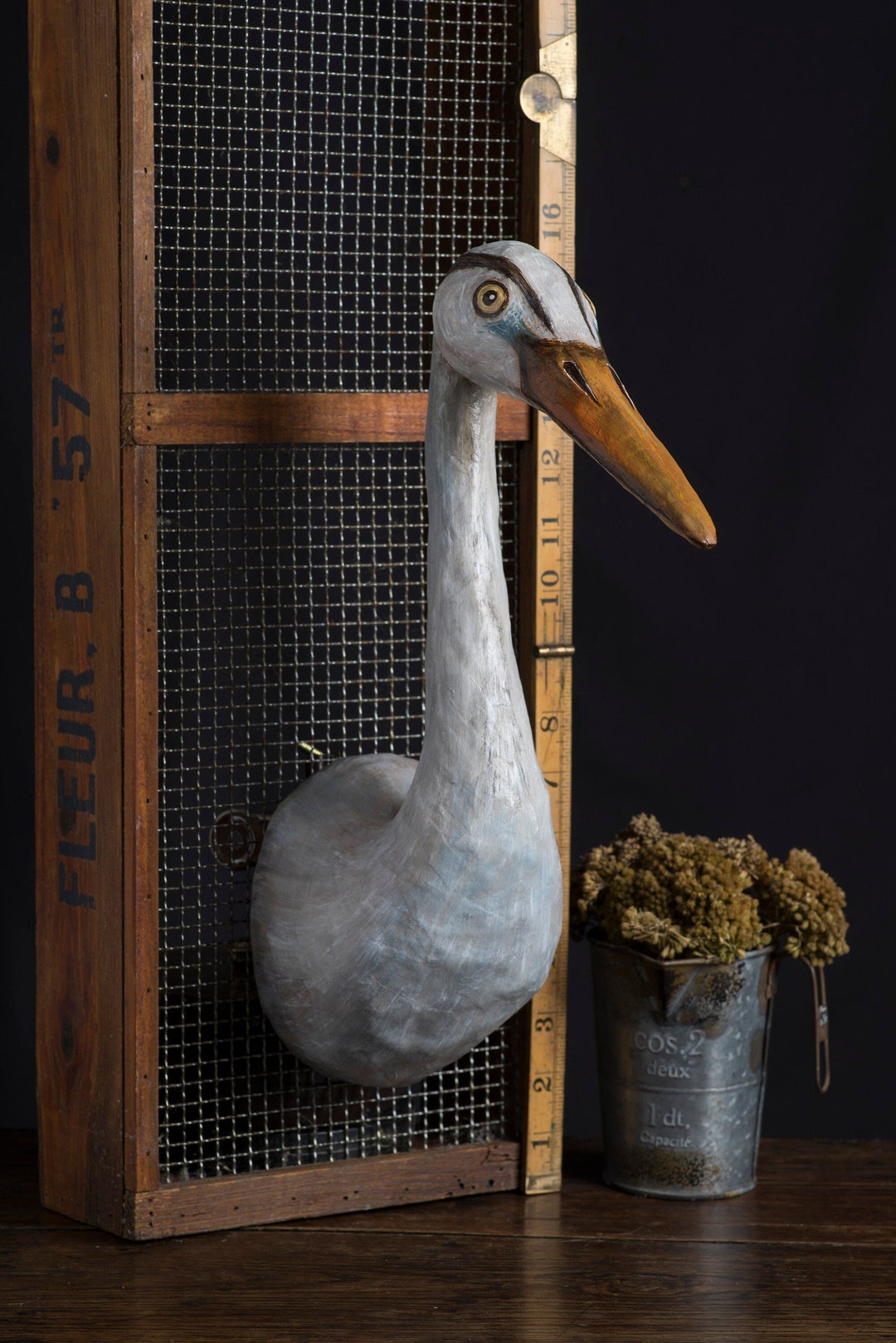 Blue Heron Paper Mache - Etsy