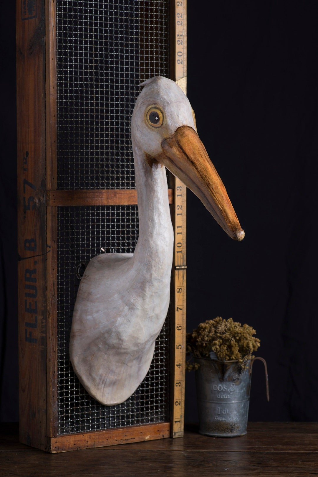 Paper Mache, Pelican, Head Wall Mount, Home Decor, Animal Head, Wall ...