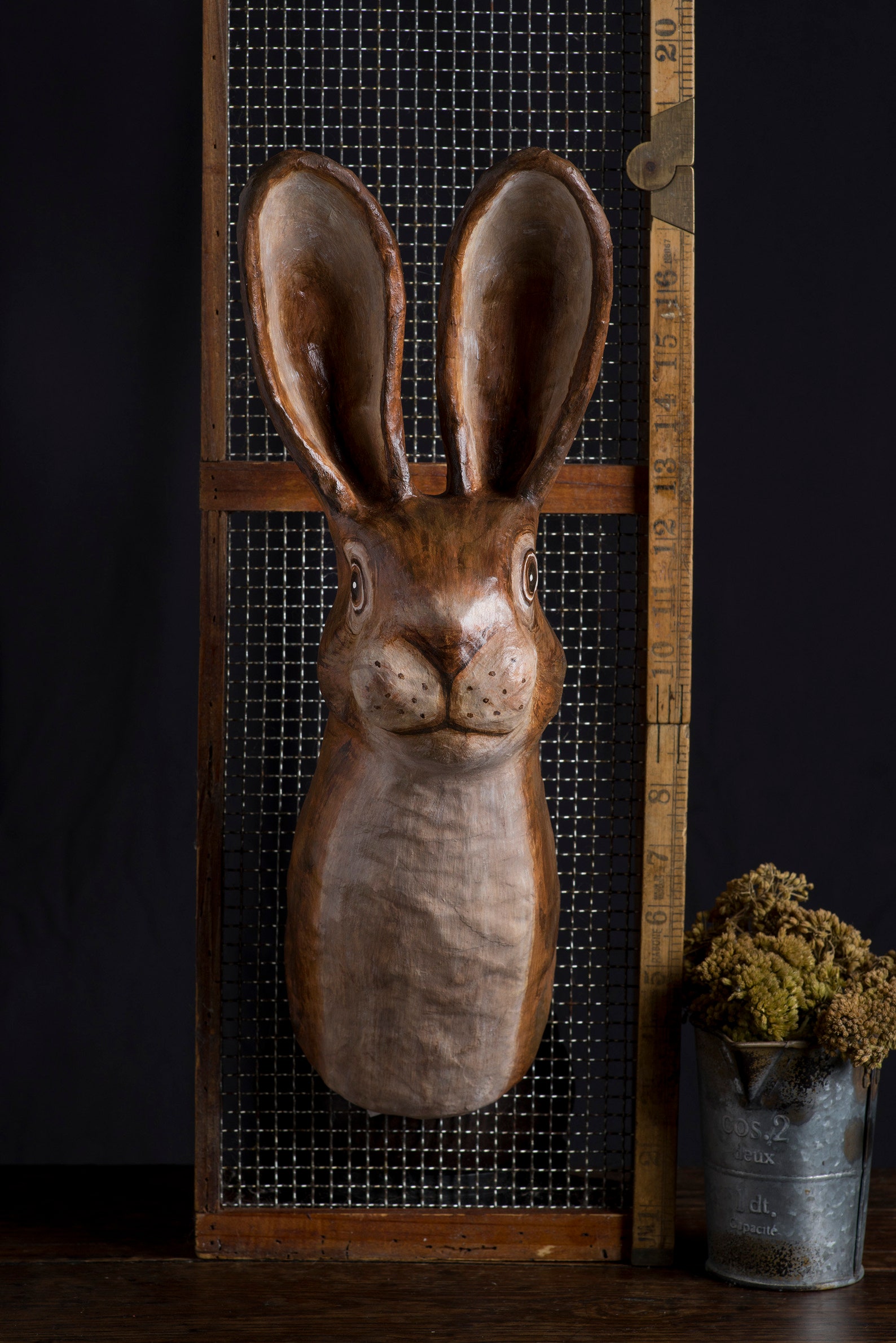Paper Mache Rabbit Head Wall Mount Home Decor Animal Head - Etsy