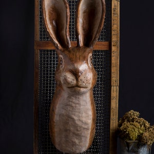 Paper Mache Rabbit Head Wall Mount Home Decor Animal Head - Etsy