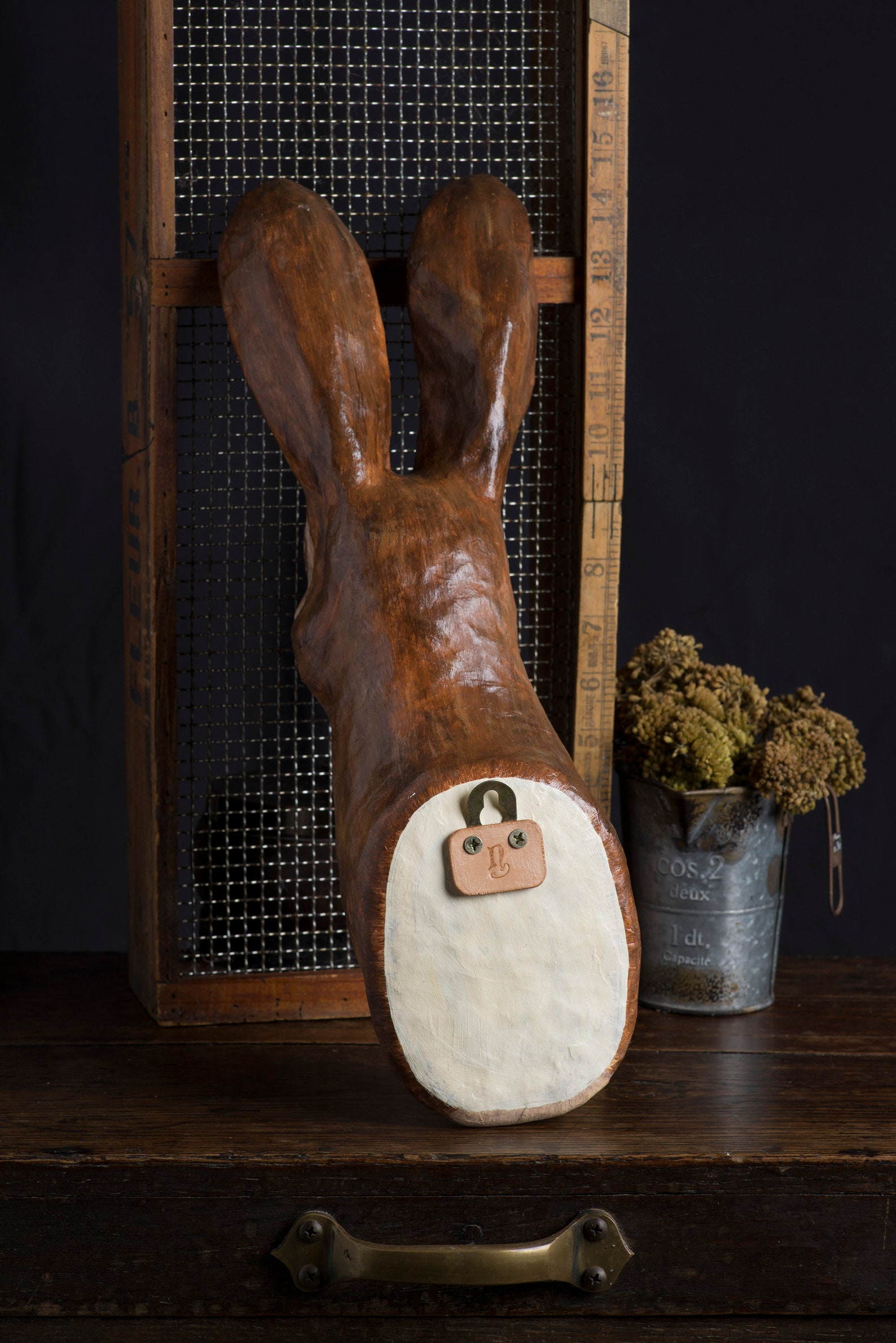 Paper Mache Rabbit Head Wall Mount Home Decor Animal Head - Etsy