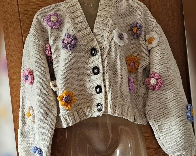 Flower Power Cardigan Knitting Pattern - Etsy